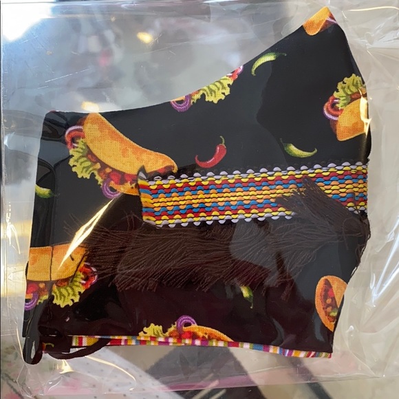 Accessories | Mexican Face Mask With Mustache Taco Print | Poshmark